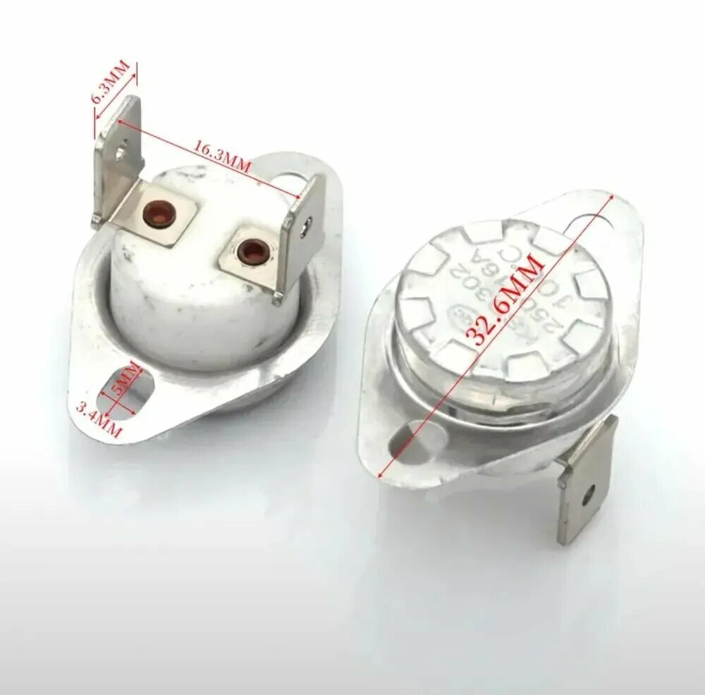Керамический термостат KSD302 105*C 16A 250в нормальнозамкнутый