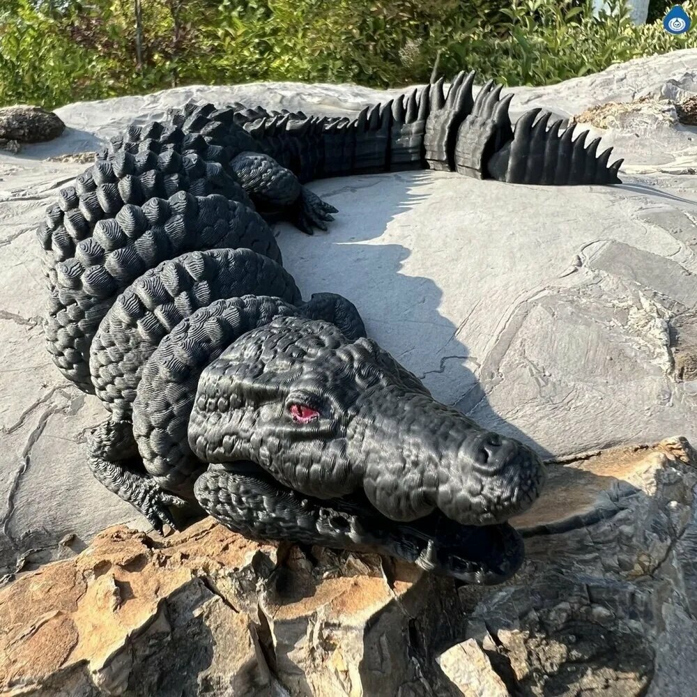Реалистичный 3D-крокодил 35 см с подвижными частями антистресс-игрушка для детей и взрослых, коллекционная фигурка, оригинальный подарок и элемент декора