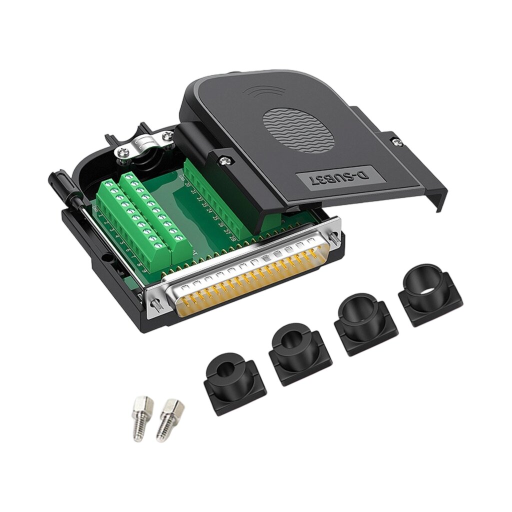 Тонкий Разъем-Переходник RS232 D Sub DB37 без пайки С Корпусом с Фиксатором И Несколькими Выходными Патрубками