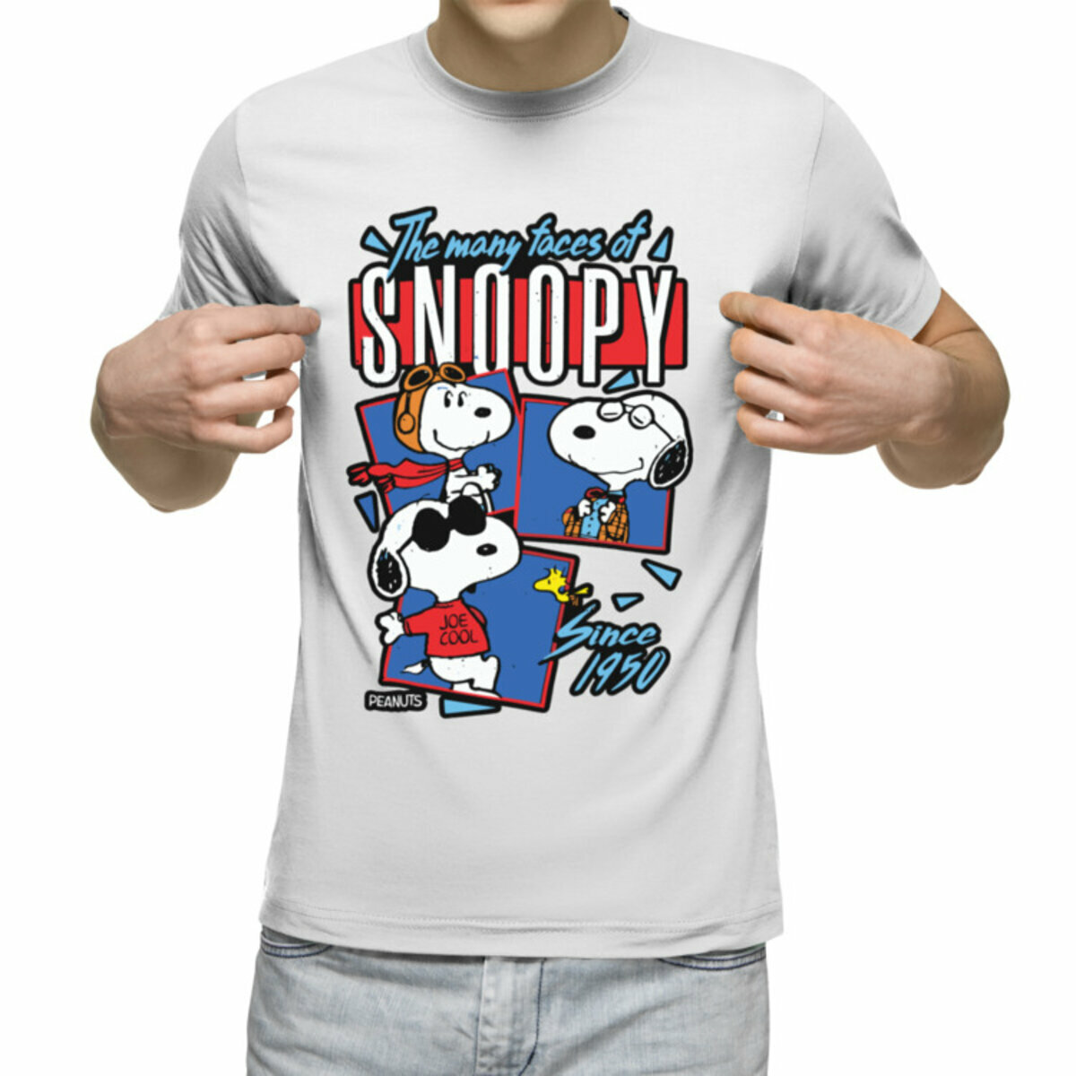 Мужская футболка «Снупи-Snoopy» (белый, L)