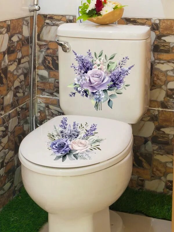 Фиолетовый гиацинт водонепроницаемая наклейка на стену домашнего туалета