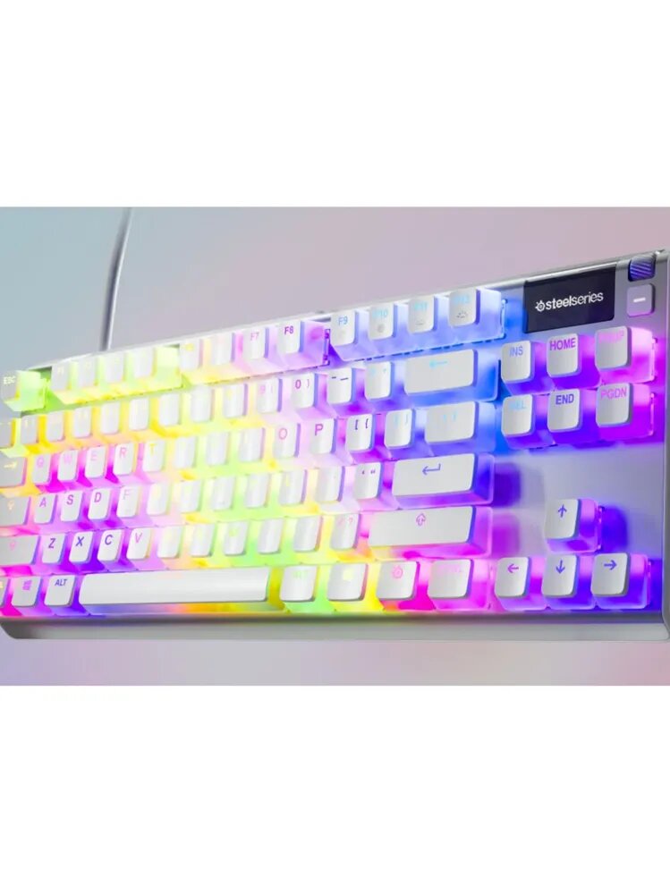 SteelSeries Игровая клавиатура проводная Apex 7 TKL, (SteelSeries Red), Английская раскладка, белый