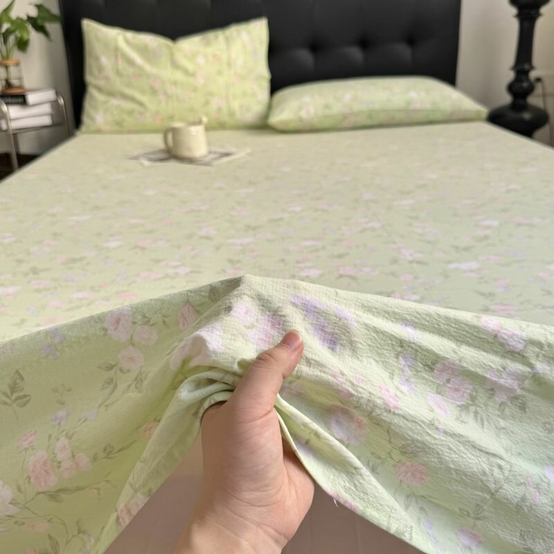 Винтажный стиль, комплект из трех предметов: простыня из двойного слоя газа класса А, однослойная простыня из 100% выстиранного хлопка для сна без одежды, простыня для студенческого общежития