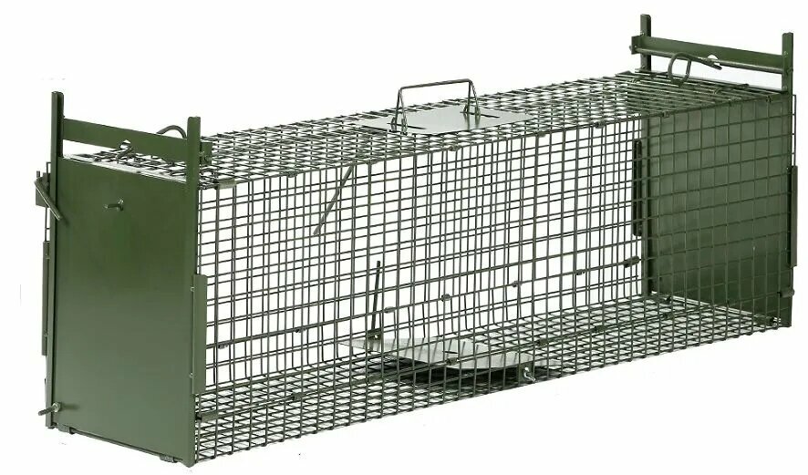Кошколовка складная, С обеих сторон есть двери, клетка- ловушка, живоловка, котоловка, ловушка для животных 100*36*28