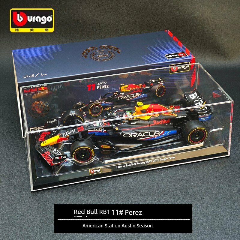 Модель Red Bull RB19 2023 F1 из сплава, Серхио Перес №11, Эдитион Аустин Гран-при, масштаб 1:18
