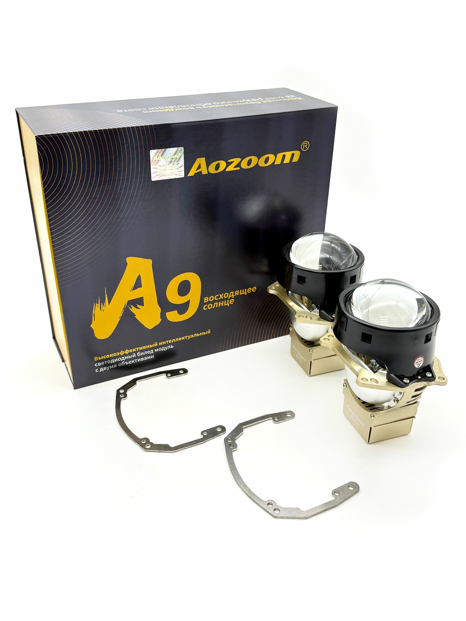 Светодиодные билед модули Аозум А9 на BMW 3 E46 2003-2006 / Линзы bi-led A9 для Бмв 3 Е46