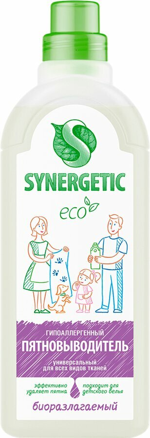 Пятновыводитель жидкий SYNERGETIC универсальный, 1л, 1л