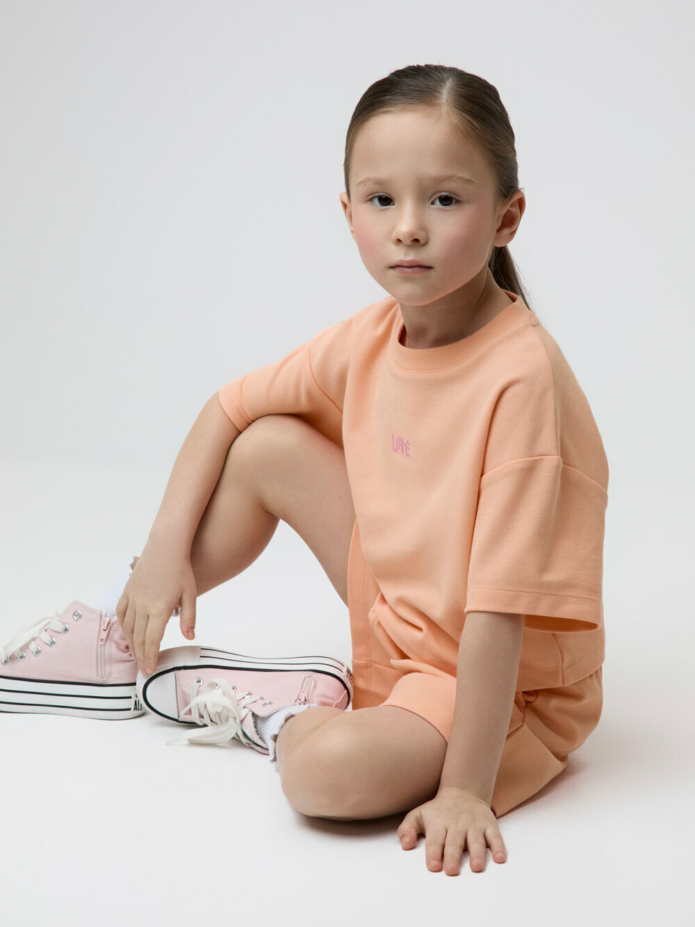 Шорты персиковые для девочки, хлопок