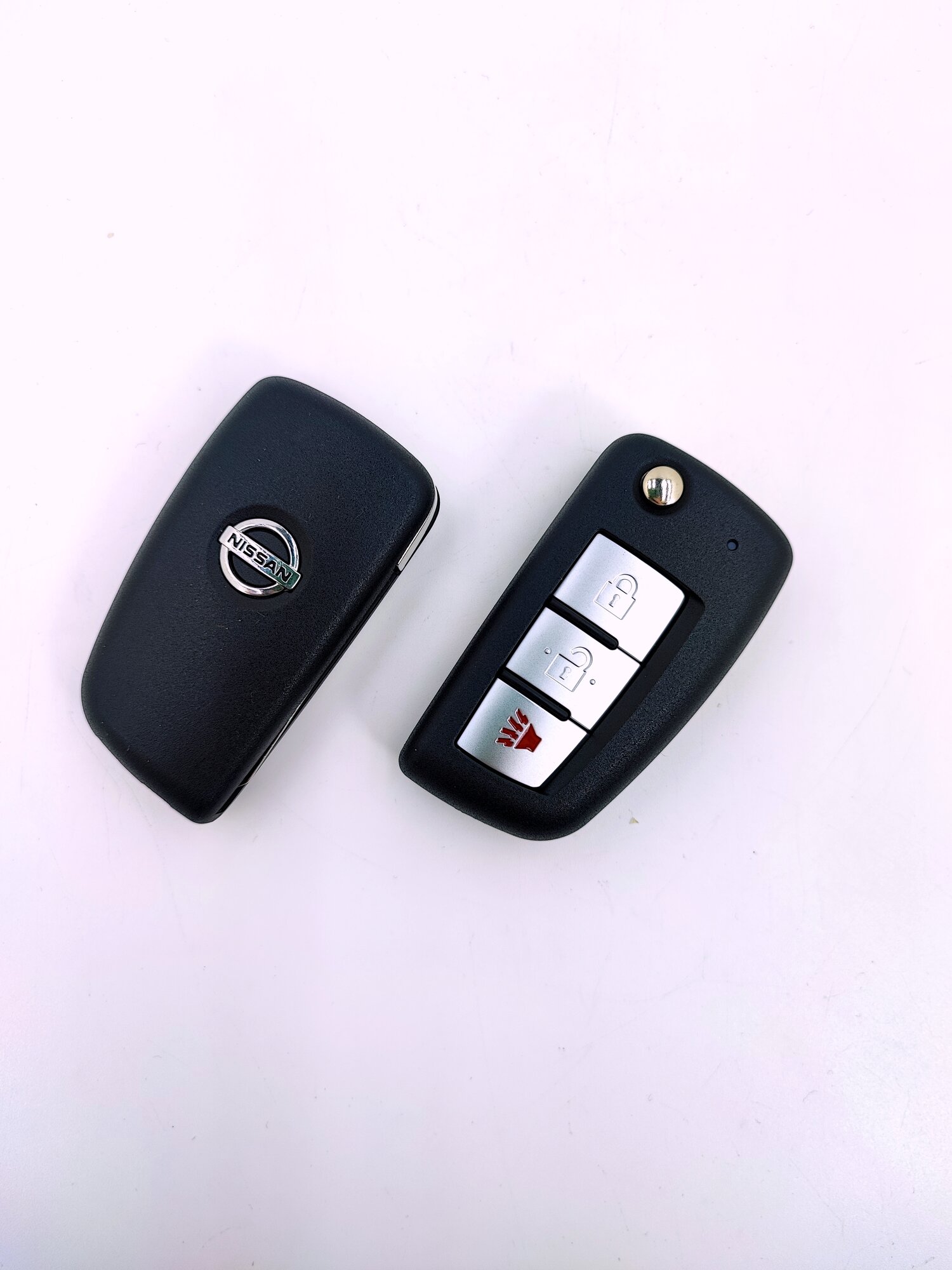 Корпус ключа зажигания (брелок) для Nissan Ниссан + PANIC (3 кнопки, лезвие NSN14)