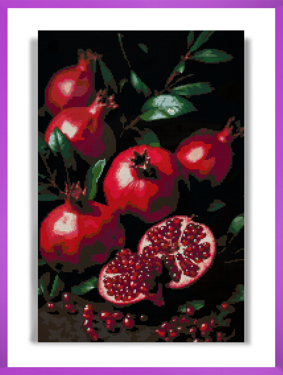 Алмазная мозаика на подрамнике - вышивка - Гранаты 40 х 60 см