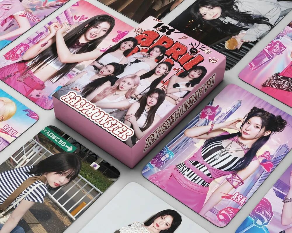 KPOP 55шт/коробка BABYMONSTER Фотокарточки BABYMONSTER 1TH LOMO Card