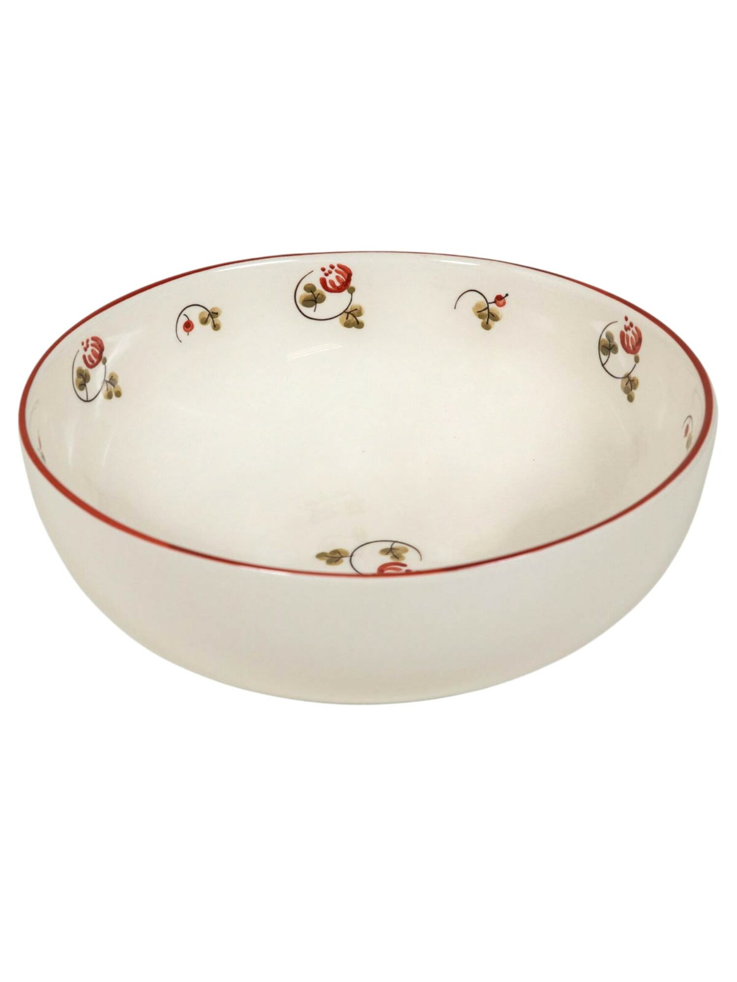 Салатник Дымов Керамика Шиповник 21,5 см, керамика, белый/красный