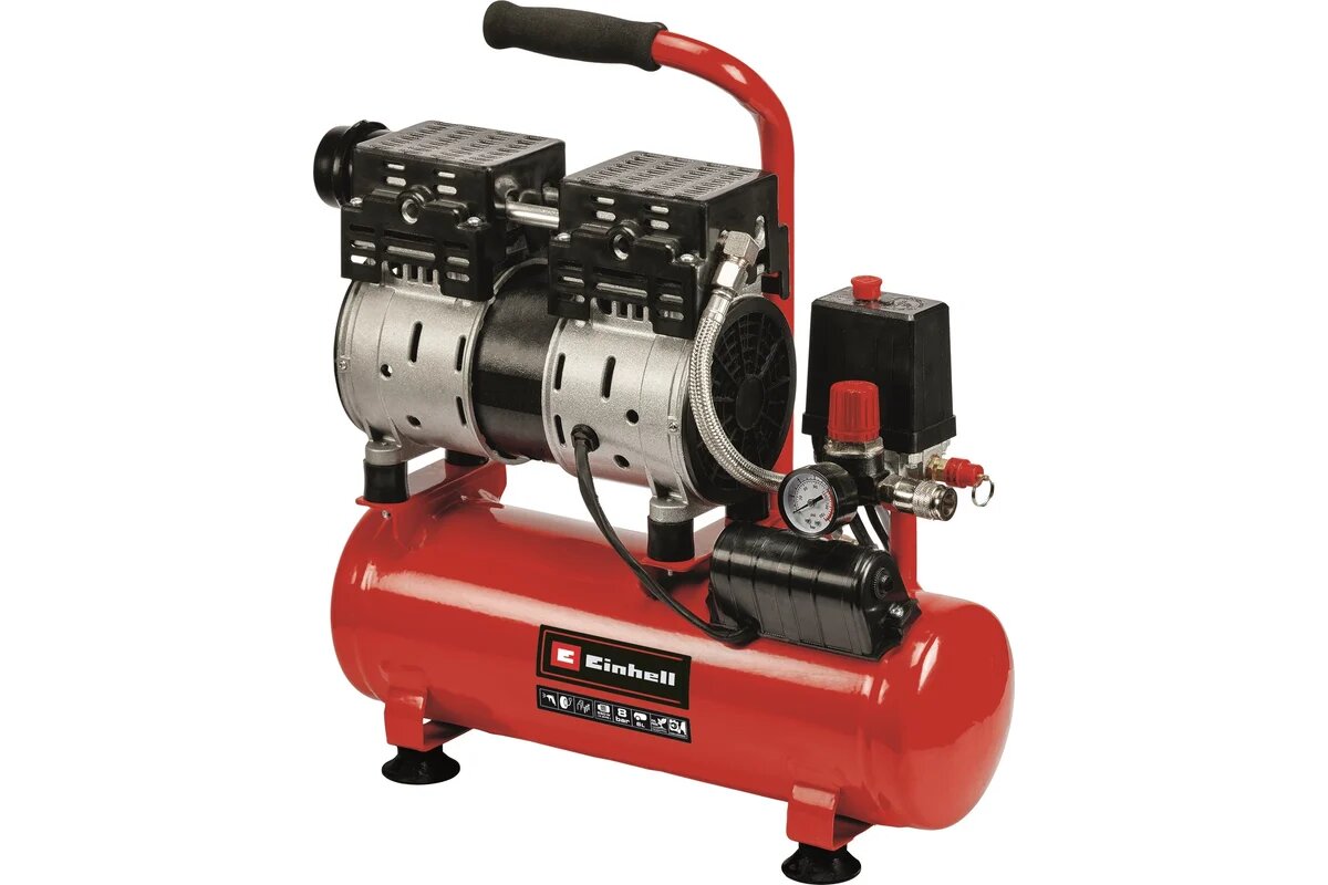 Безмасляный компрессор EINHELL TE-AC 6, поршневой, 8 Бар, 6 Л, 550Вт