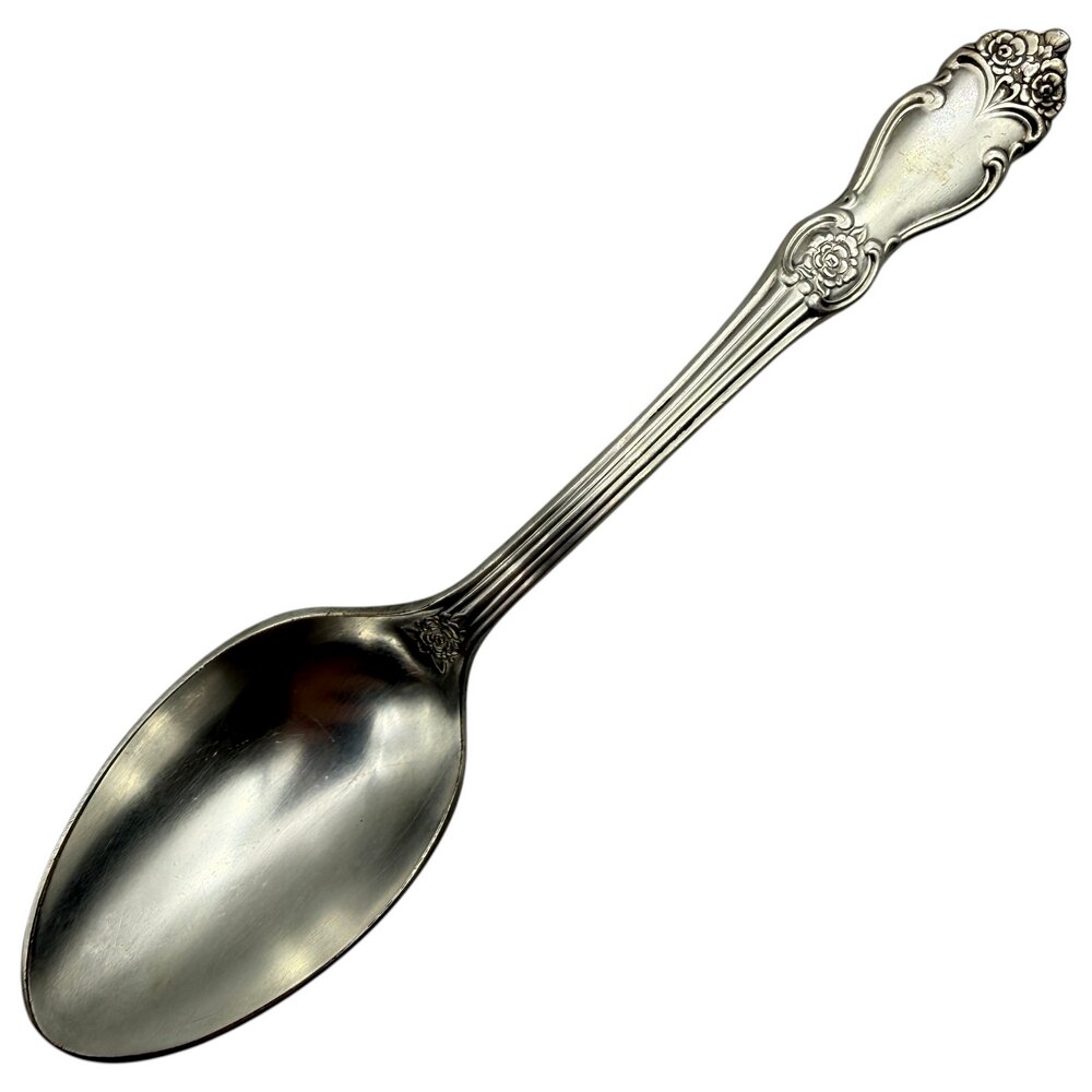 Ложка чайная "Серебряная роза", 14 см, МНЦ, 1962-1991 гг, Кольчугино, СССР