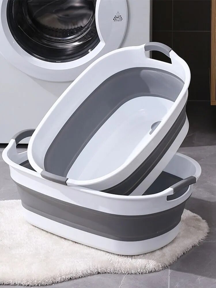 Резервуар для купания домашних животных, прямоугольный, с ручкой, складной,55*38*21cm , Серый