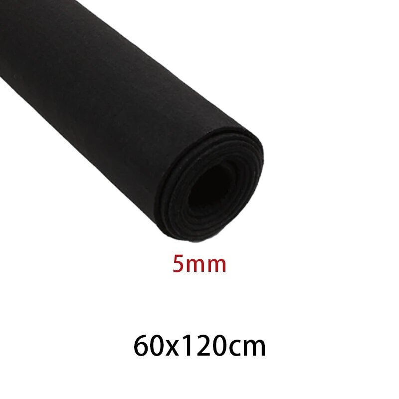 Черный войлочный коврик 60x120 см, 5mm