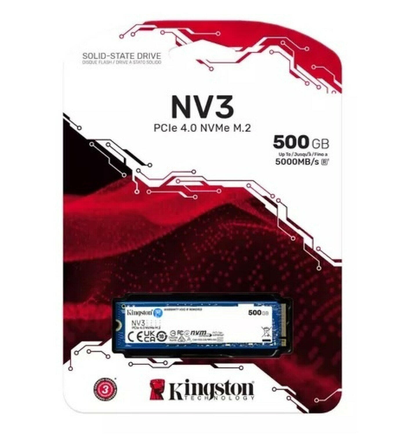 Твердотельный SSD 500gb Kingston NV3 M.2 2280 PCI-E 4.0 6000mb/s