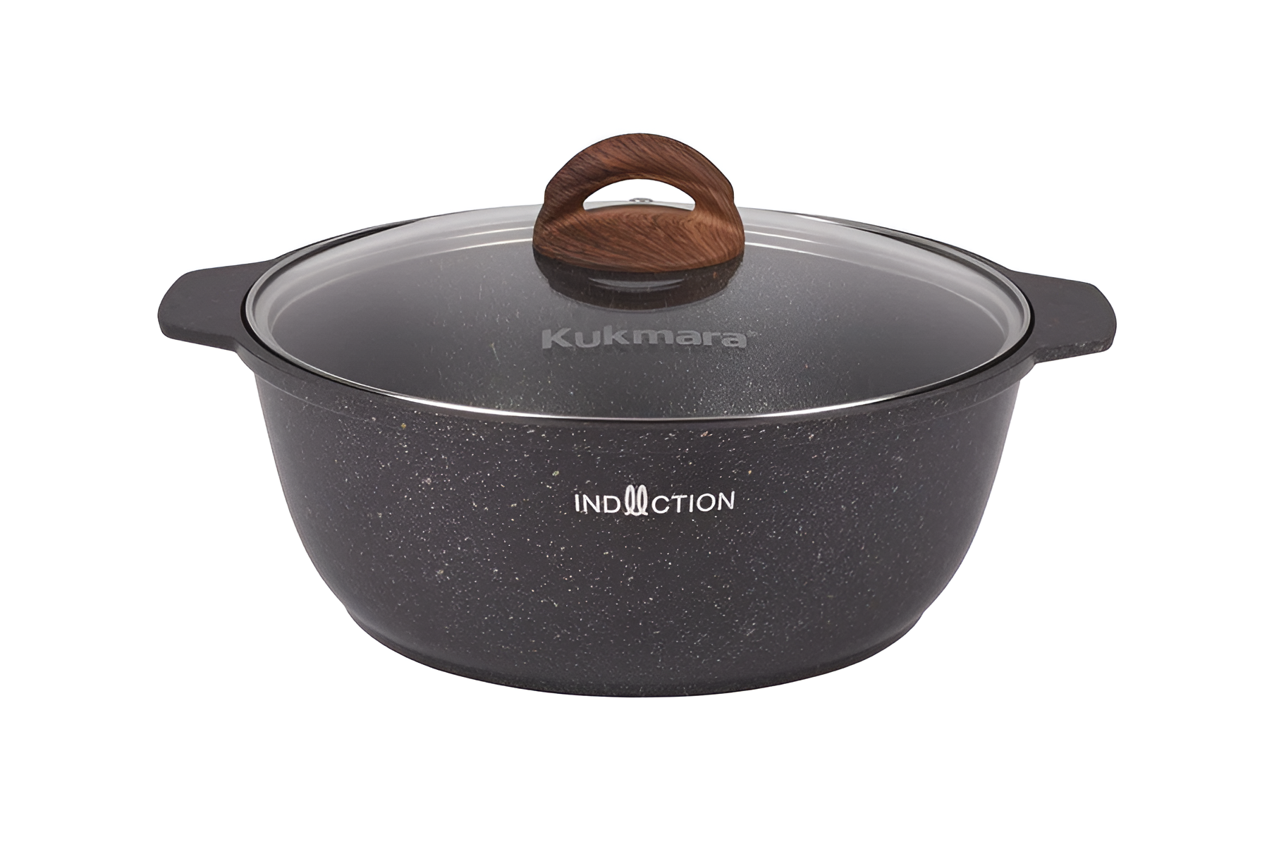 Кастрюля-жаровня 4л со стеклянной крышкой, АП линия "Granit Ultra Induction" (blue)