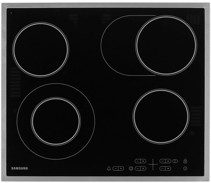 Электрическая варочная панель Samsung NZ64T3516CK/WT, конфорок: 4 шт, стеклокерамика, независимая, черный