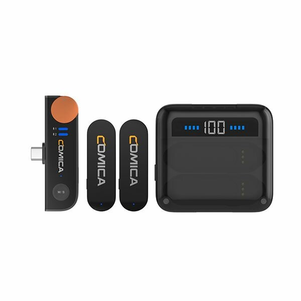 Беспроводной петличный микрофон CoMica Vimo S UC черный USB-C для iPhone 15/16/17/Android