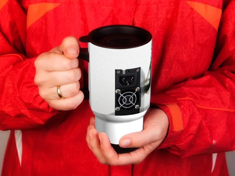 Тремокружка для авто с принтом "Bitcoin, miner, antminer" 0.5 л.