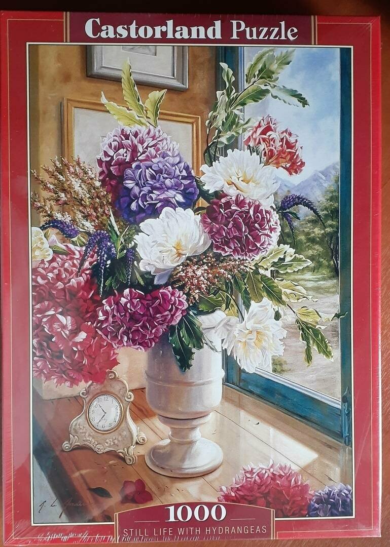 Пазл Castorland Puzzle Натюрморт с гортензиями 1000 деталей 68х47см С-104444 3+