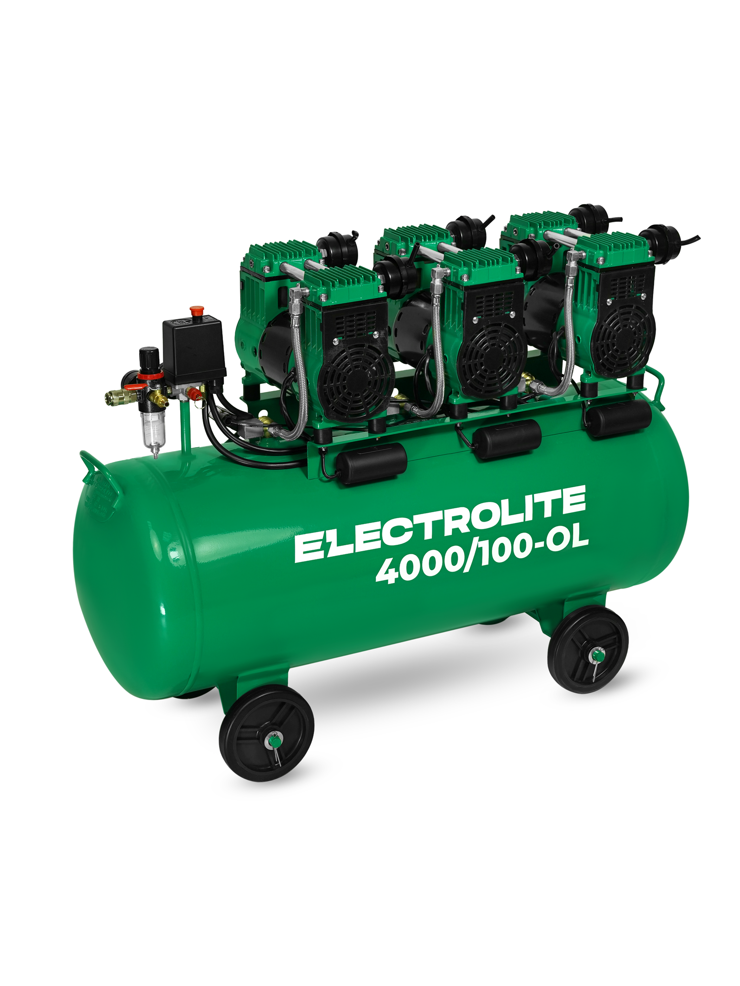 Компрессор воздушный безмасляный Electrolite 4000/100 OL( 220В, 4000Вт, 2800 об/мин, асинхронный, 850л / мин )