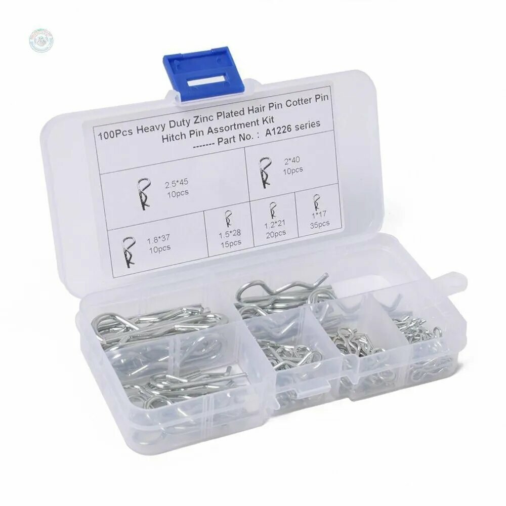 Комплект стопорных болтов и штифтов, углеродистая оцинкованная сталь, 100 шт, быстрая фиксация без скольжения, универсальный набор для трактора, сельхозтехники, автомобиля и сада