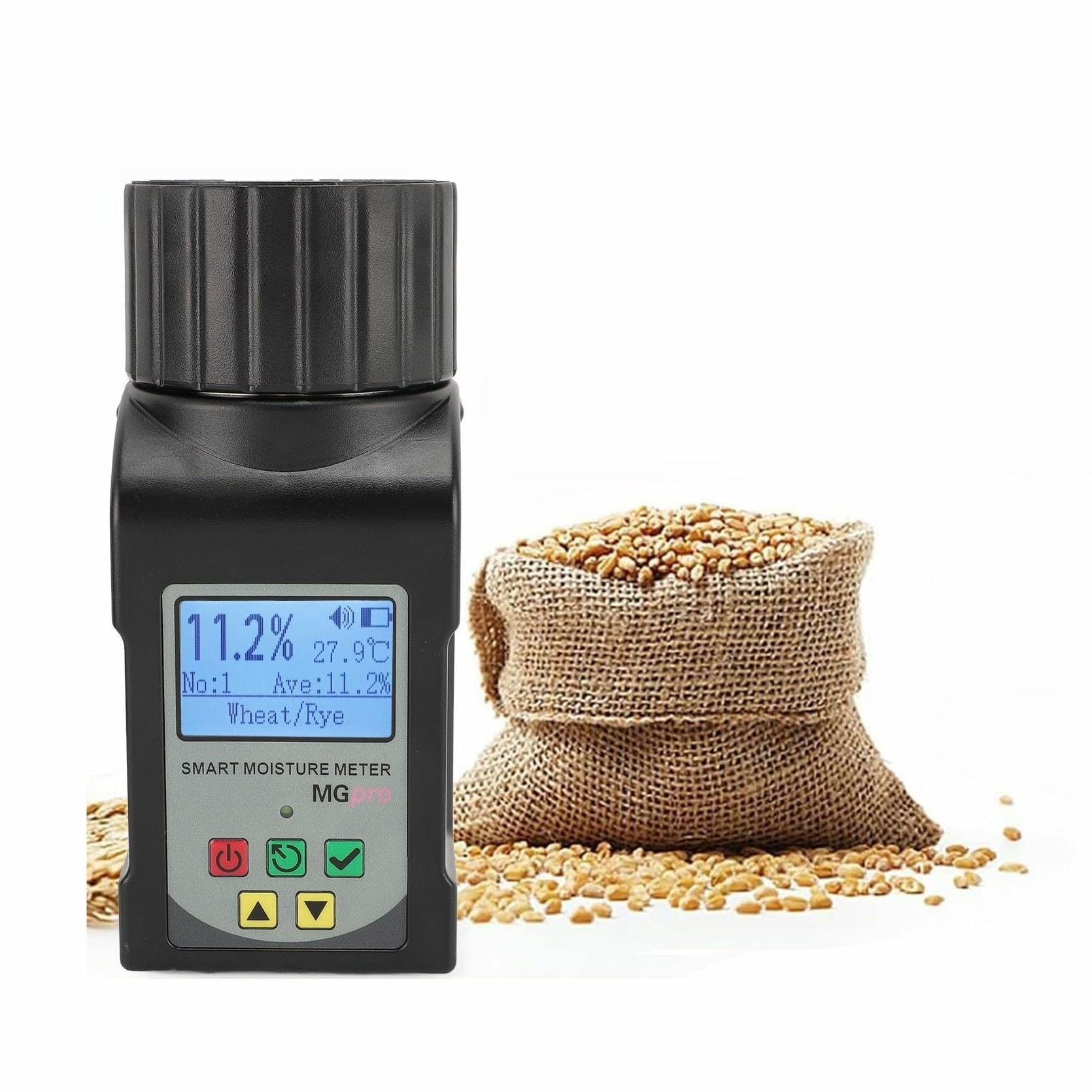 Цифровой влагомер для зерновых и бобовых, с дисплеем и температурным сенсором, точные измерения