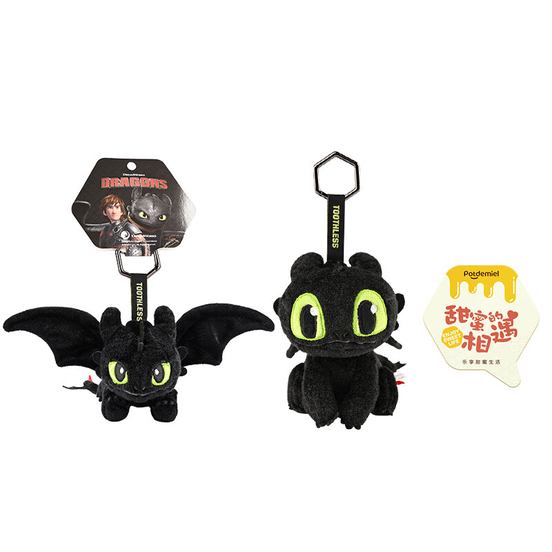 POTDEMIEL x Global Studios Беззубик Мастер Дракон Ночной Подвеска Черный Куклы Плюшевая кукла 11см 20см Длина тела