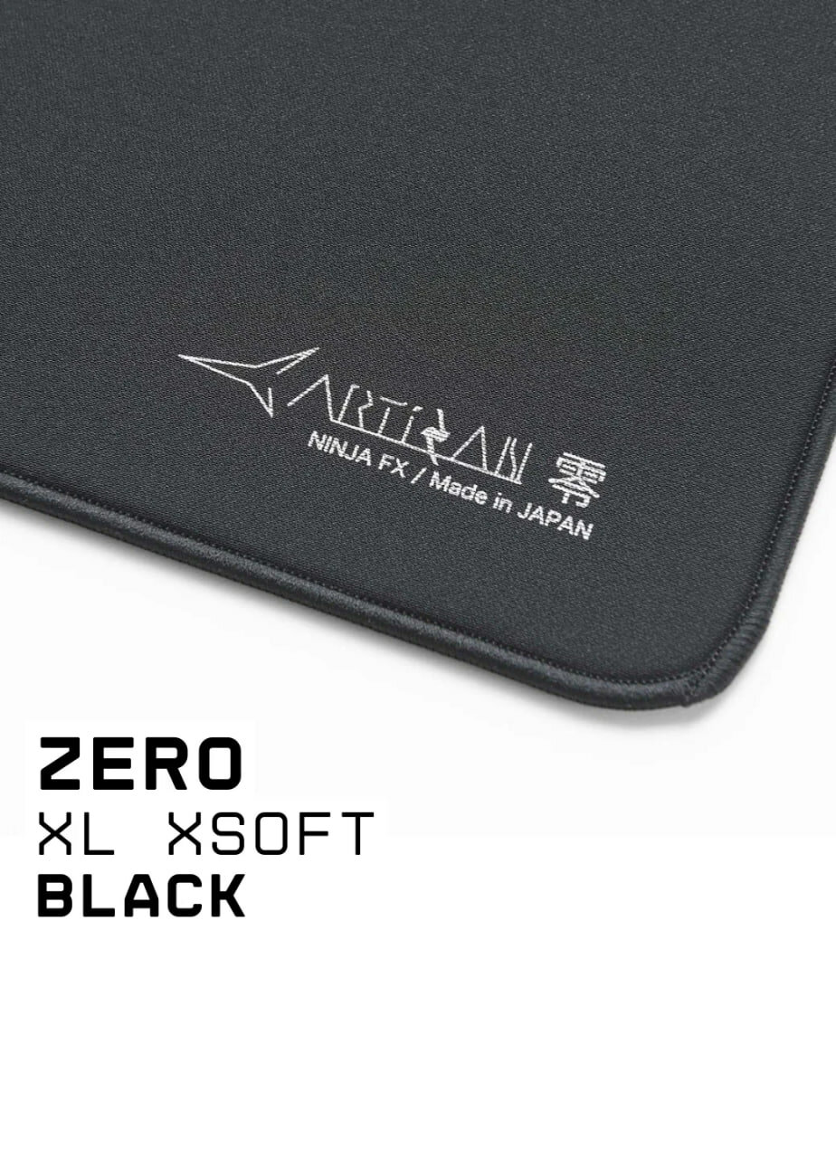 ARTISAN FX ZERO, XSOFT, размер: XL 490x420x4 мм, цвет: черный, коврик для мыши, оригинал Япония, SlimFlex