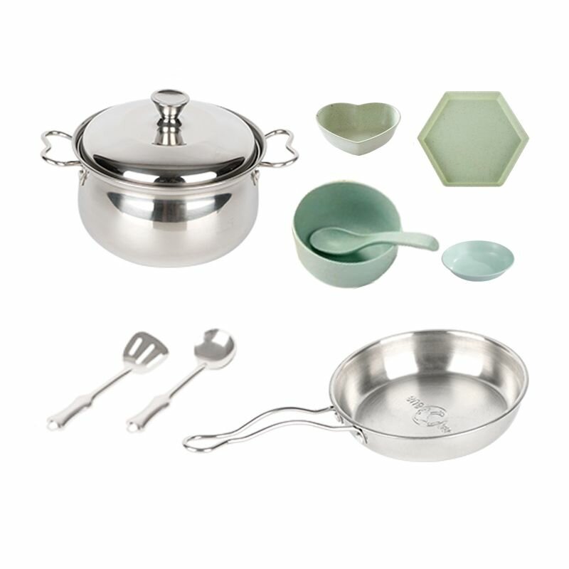 Детская мини-кухня из нержавеющей стали 304, реалистичный набор игрушек для готовки, ролевые игры