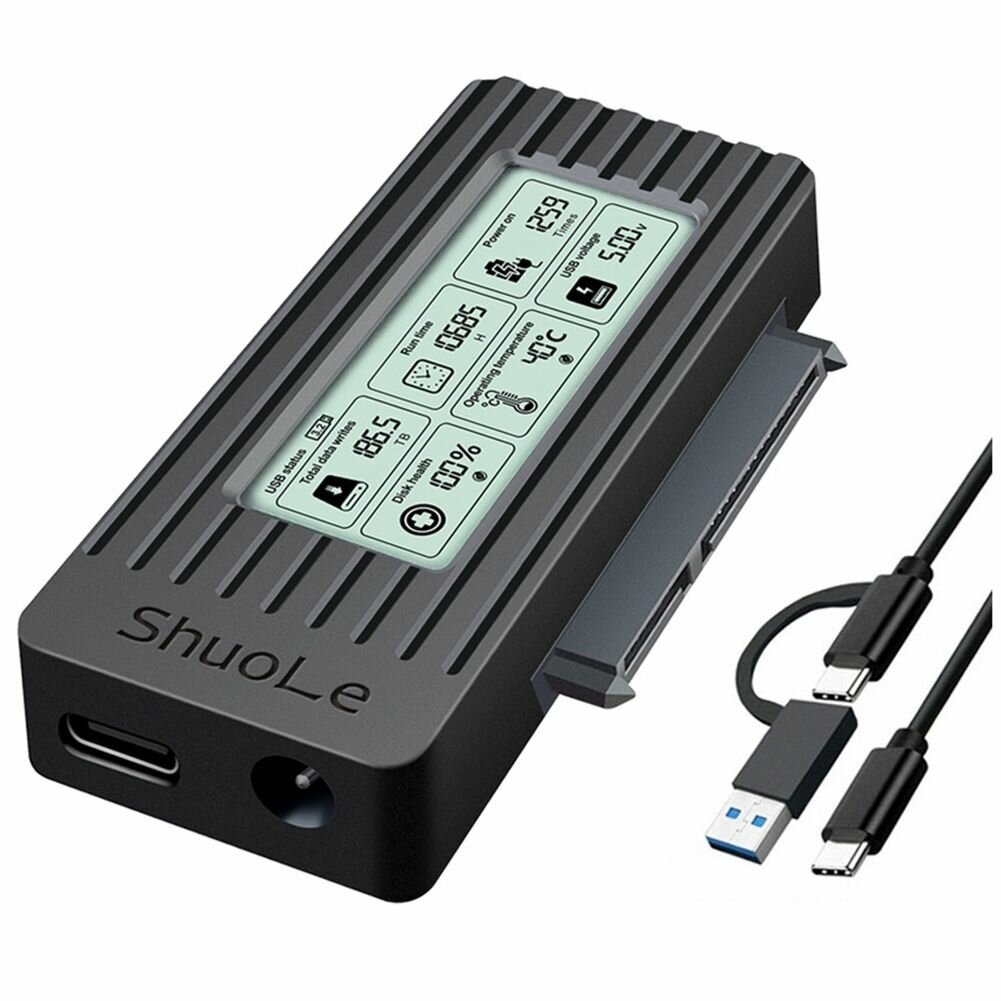 ShuoLe Кабель-Адаптер USB C - SATA, Конвертер USB3.2 Gen1 - SATA переходник USB Type-C SATA USB 3.2 Gen1 для диска USB-C SATA конвертер