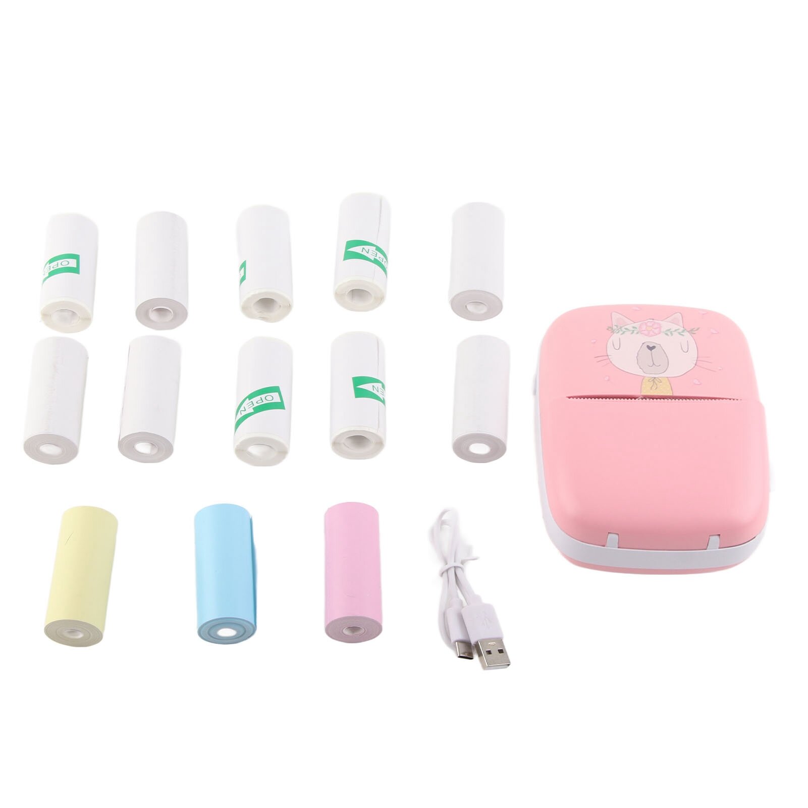 Карманный термопринтер HD мини многофункциональный Bluetooth для телефона, для студентов, розовый