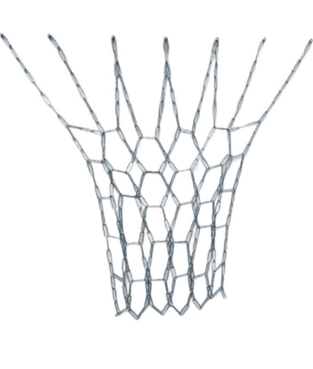 Антивандальная баскетбольная сетка металл. длиннозвенная на 10 пос. мест, с карабинами