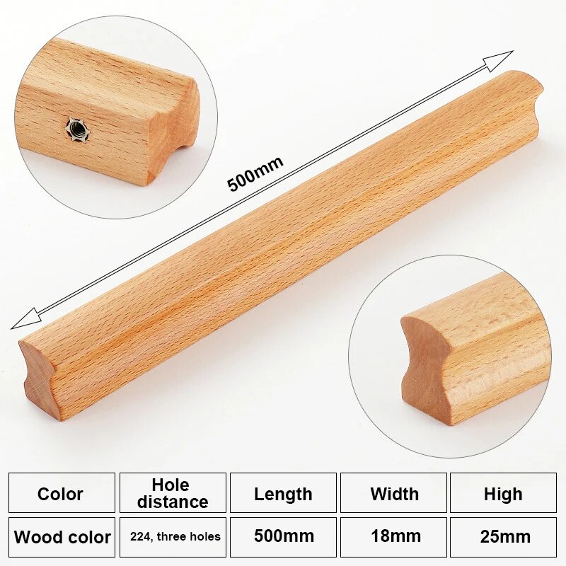 Деревянные мебельные ручки 100 мм length 500mm jumu