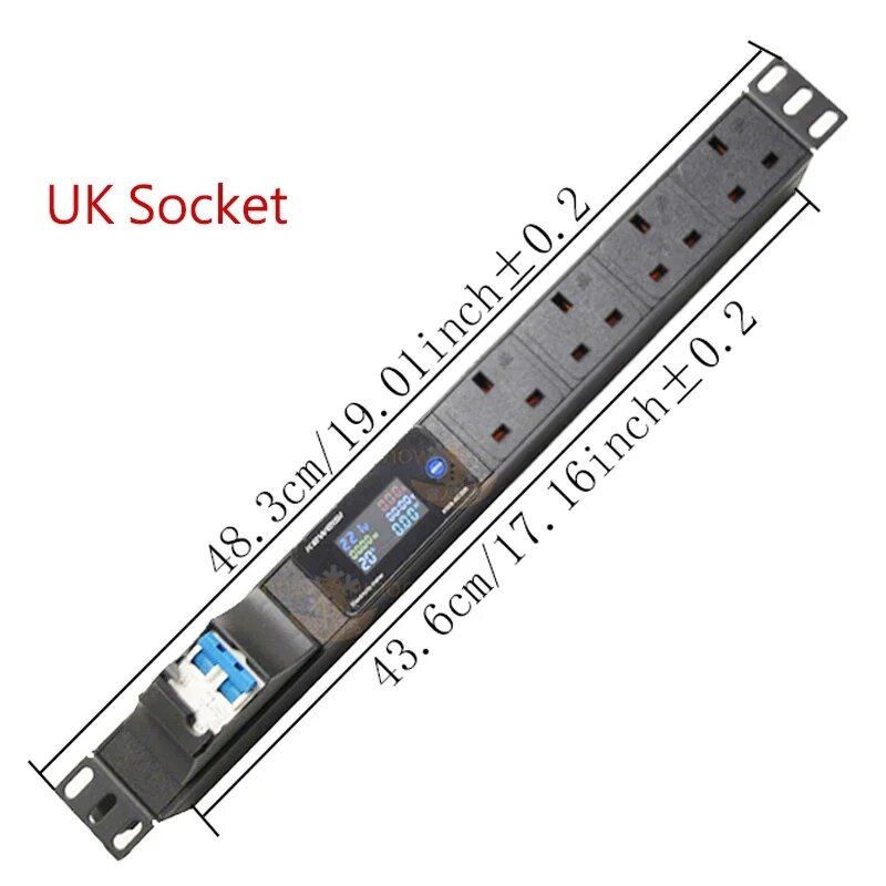 PDU распределитель питания 16/32А 110-250В алюминий 32A 8000W, UK Socket