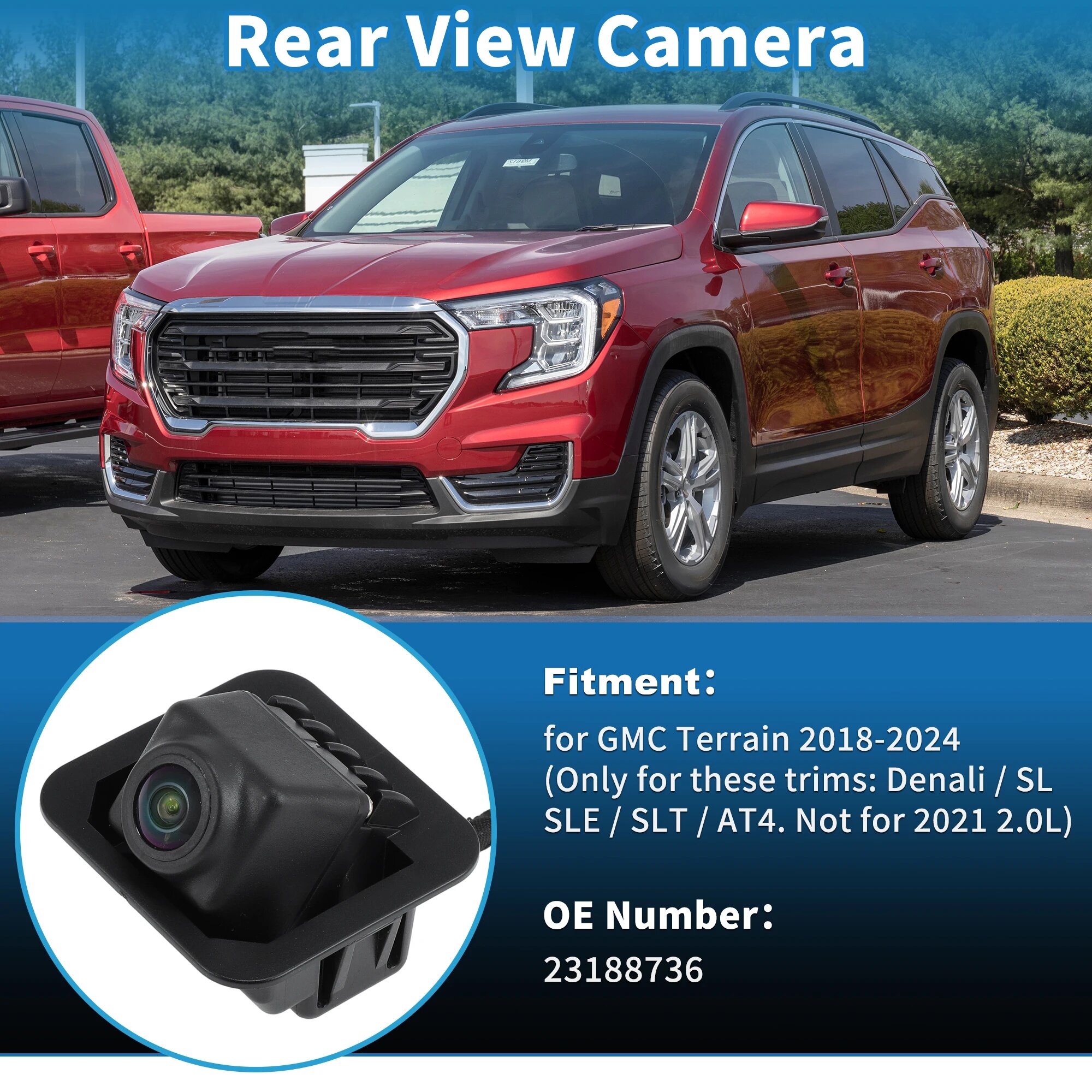 Камера заднего вида UXCELL для GMC Terrain 18-24 Denali / SL / SLE / SLT / AT4 23188736
