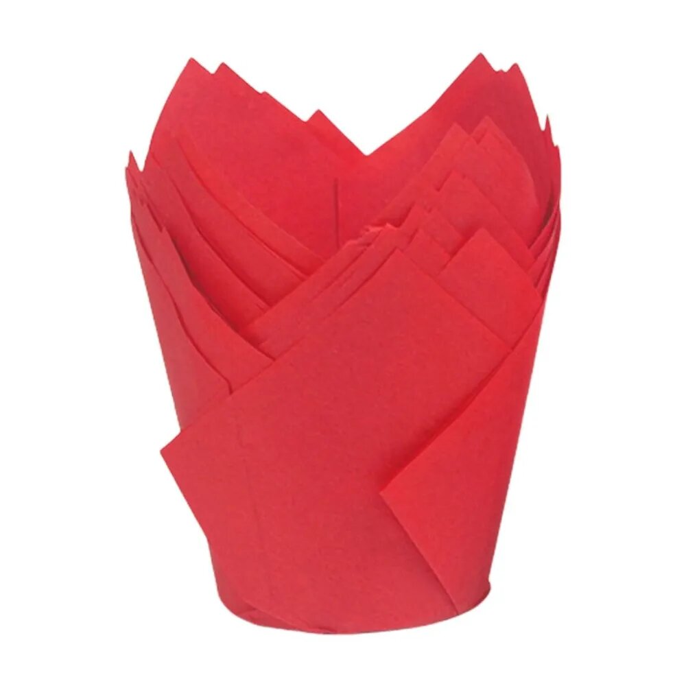 Упаковка из 50 упаковок для маффинов с тюльпанами, Жиронепроницаемые формы для кексов для вечеринок с выпечкой