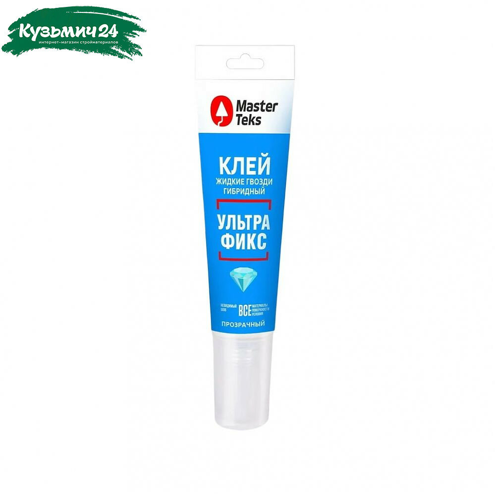 Клей MasterTeks Ультрафикс 279698, жидкие гвозди, гибридный, прозрачный, 80 мл