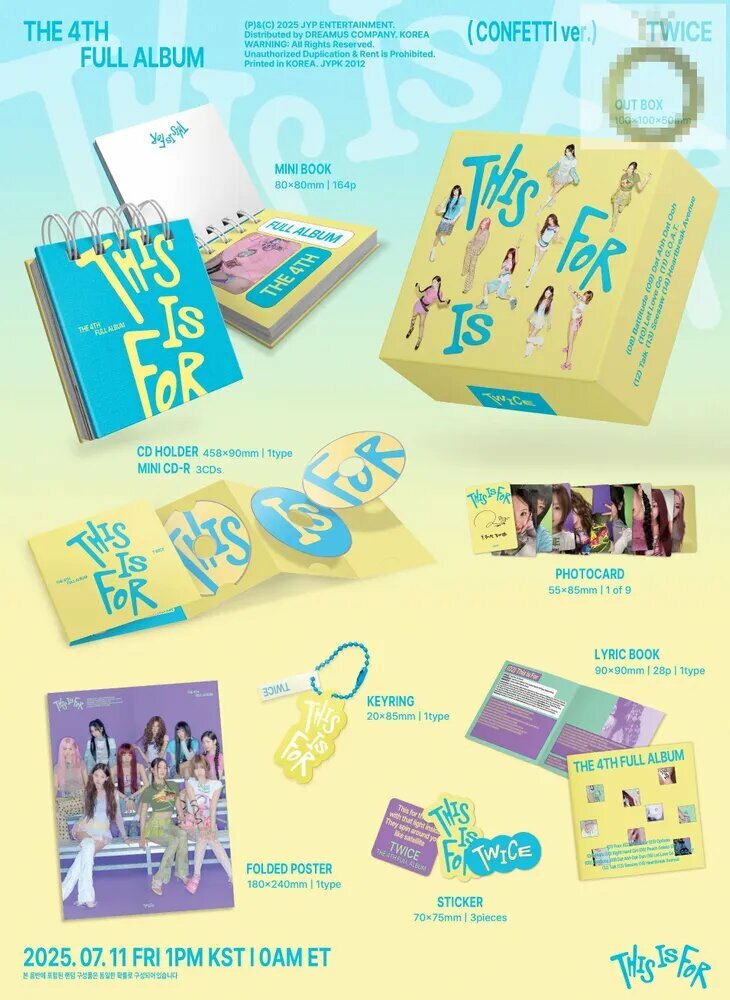 Альбом TWICE 4TH FULL ALBUM 'THIS IS FOR' (CONFETTI Ver) K-pop Альбом