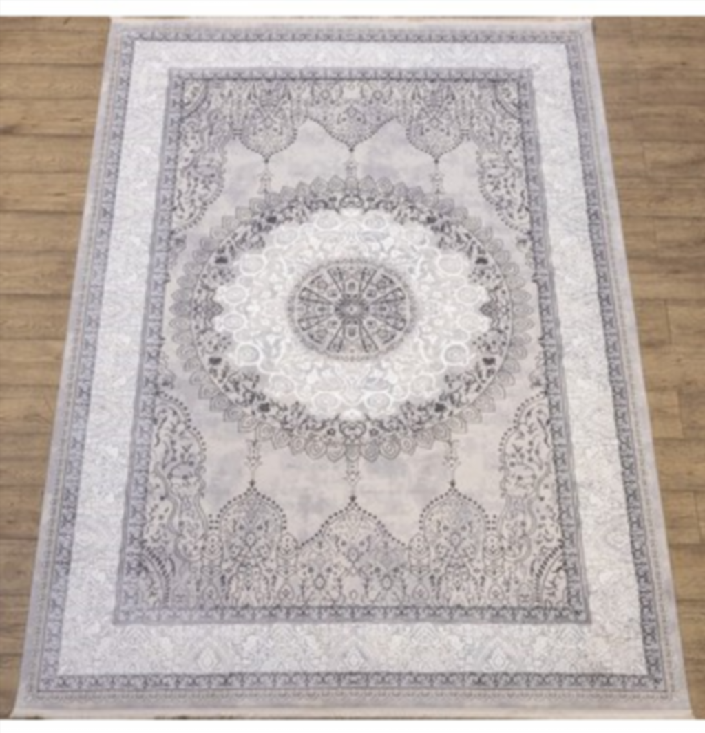 Ковер Турецкий Prado дизайн N891A цвет WHITE / GRAY2 0.8x1.5м