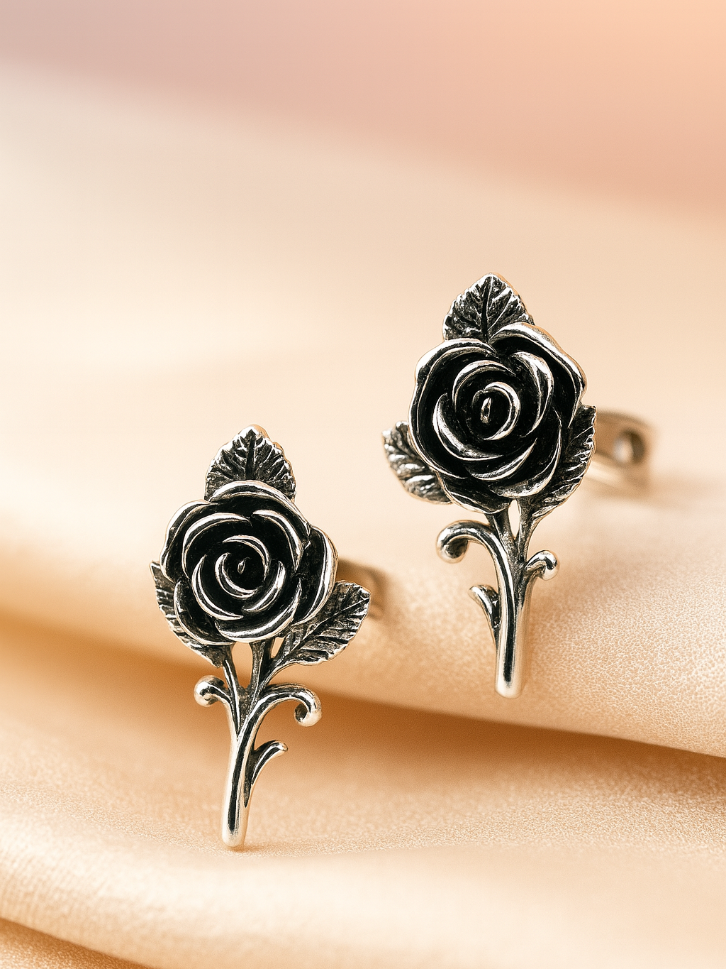 Серьги, серебро, 925 проба, чернение