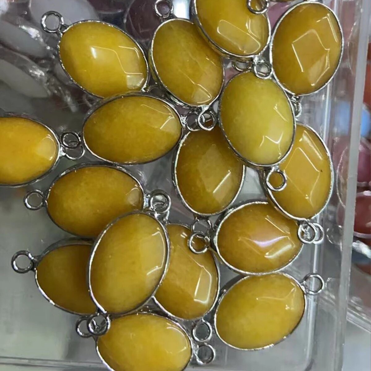 Кристаллы кварца для бижутерии Желтый, Yellow Jade