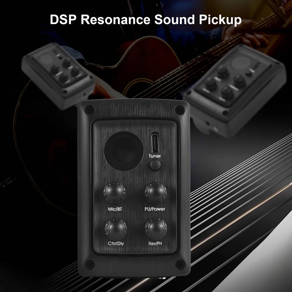 Резонансный звукосниматель DSP с Bluetooth для электрогитары, комплект с динамиком и микрофоном