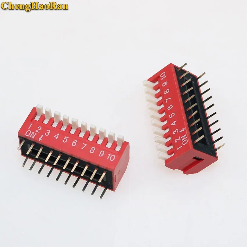 Переключатель DIP ChengHaoRan красный 10 pin