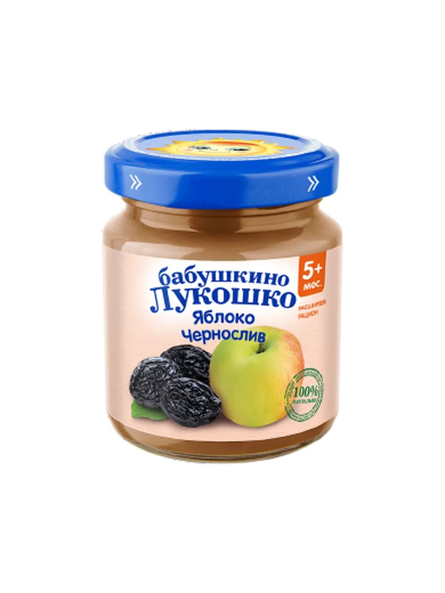 Бабушкино Лукошко Пюре яблоко/чернослив 100г