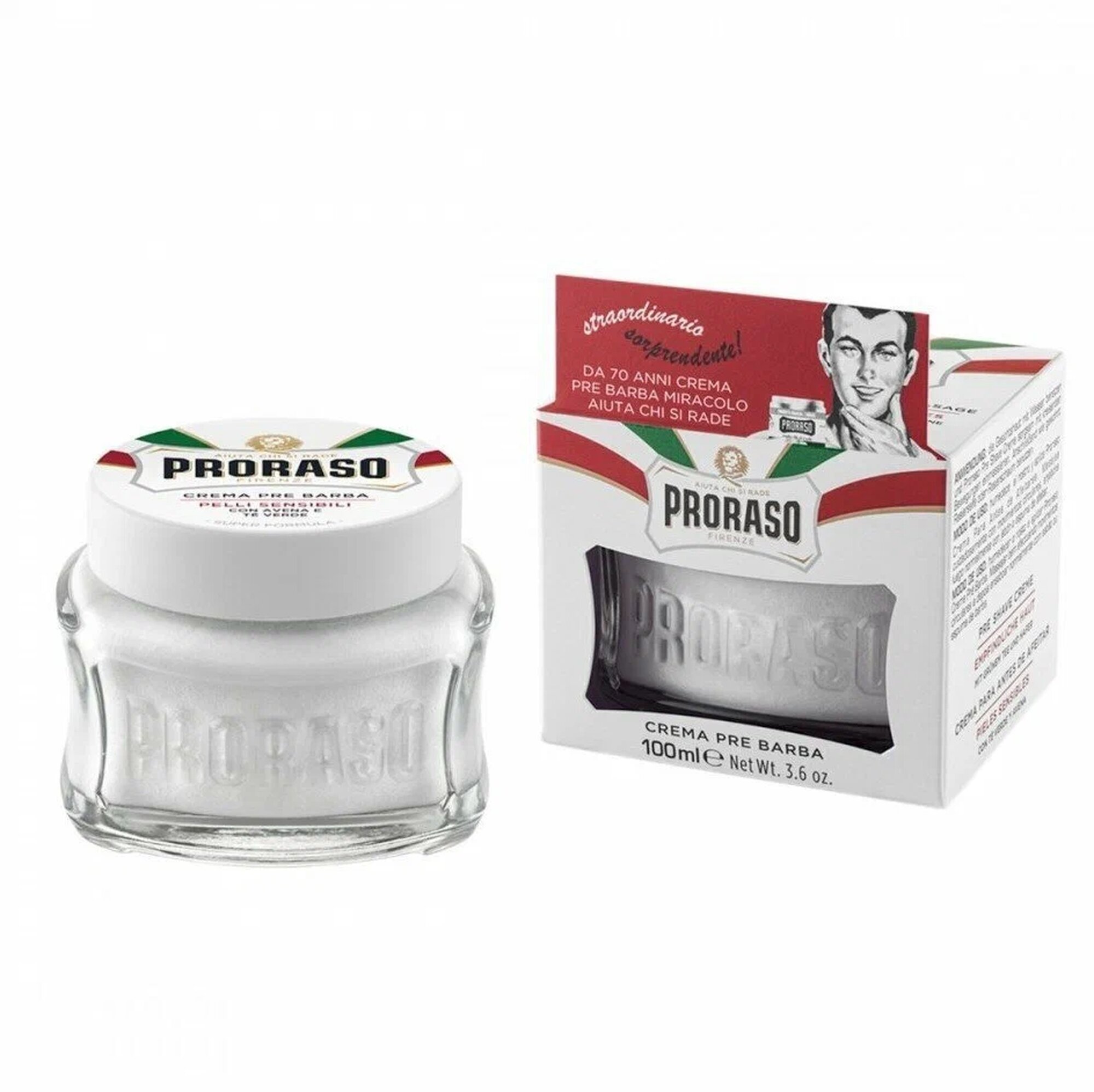 Крем до бритья Proraso White, с экстрактом овса и зелёного чая, 100мл