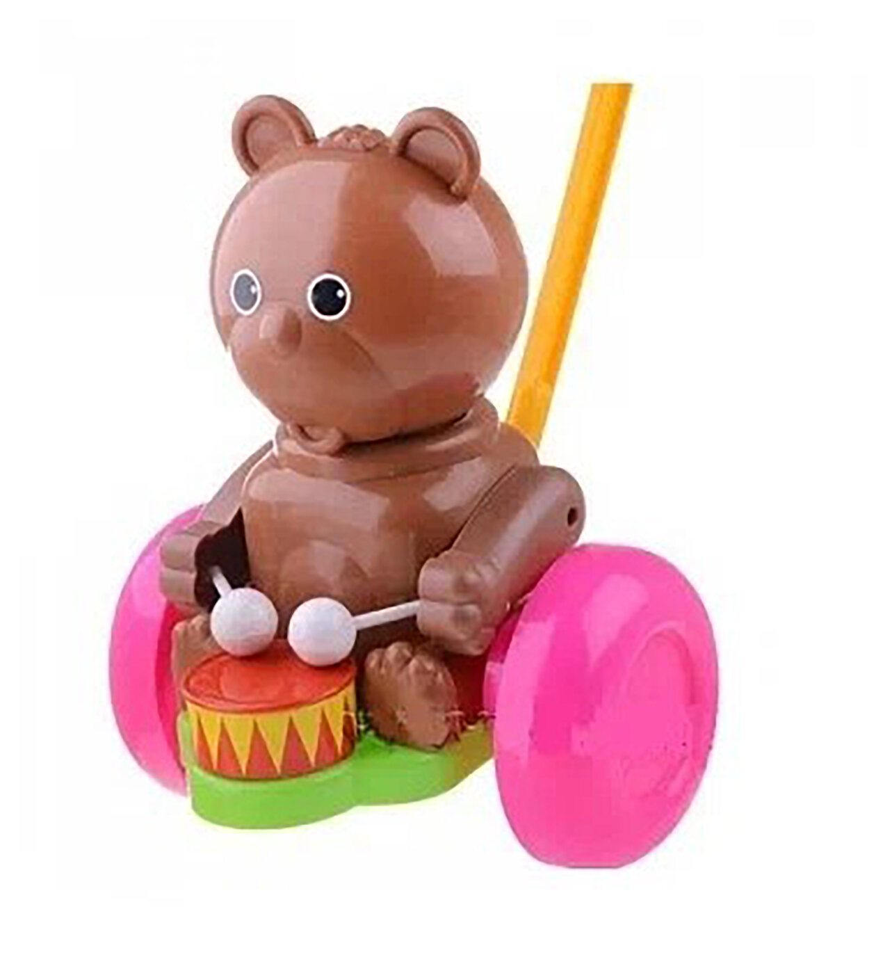 Каталка-игрушка Форма Мишка-барабанщик (С-76-Ф) коричневый