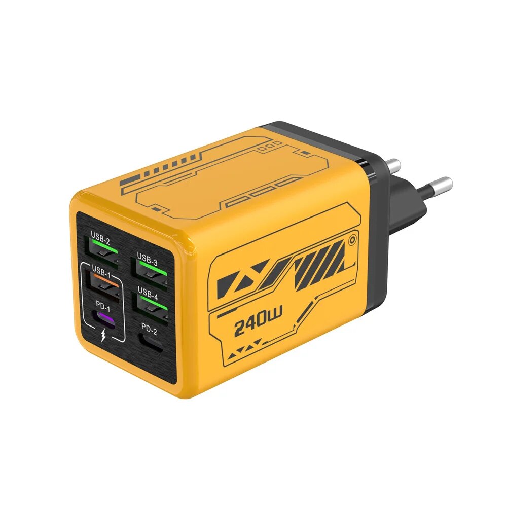 Зарядное устройство 240W USB Type-C EU, Yellow
